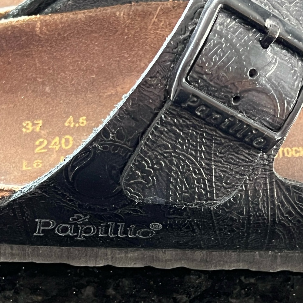 Birkenstock Papillo Black Pattern Size 37 Sandals - Gem